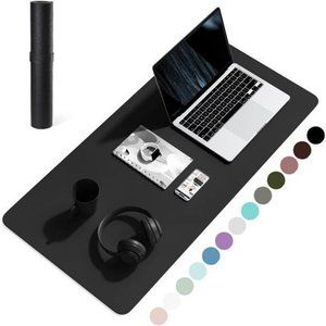 Office | Nonslip Desk Pad Waterproof Leather Desk Pad Ultra Thinblack ...